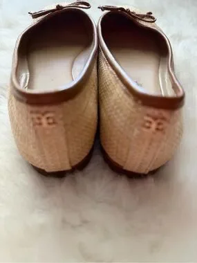 Sam Edelman | Shoes | Sam Edelman Tan Woven Ballet Flats With Brown ...